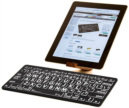 Apple Large-Print Bluetooth Mini Keyboard -White Print on Black ...